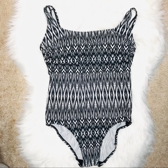 Swim | Tribal Pattern Onepiece Lined Swimsuit Black White 14 | Poshmark